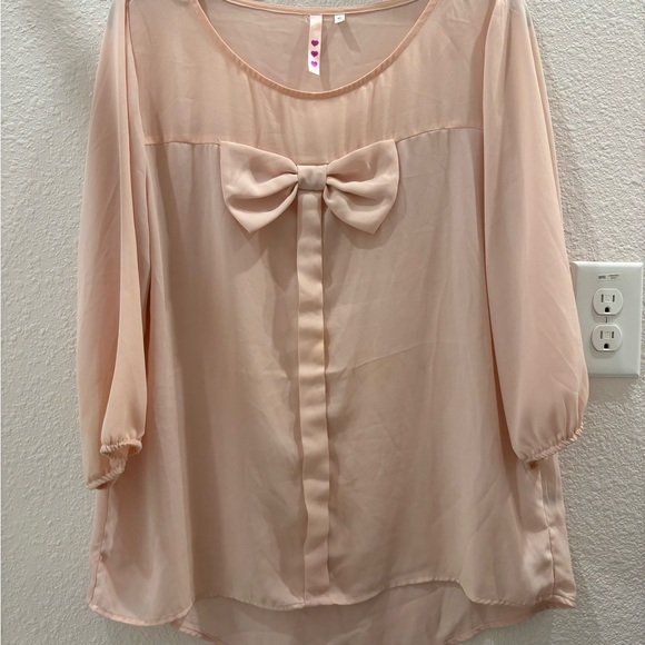 jcpenney | Tops | Jcpenney Light Pink Bow Blouse | Poshmark